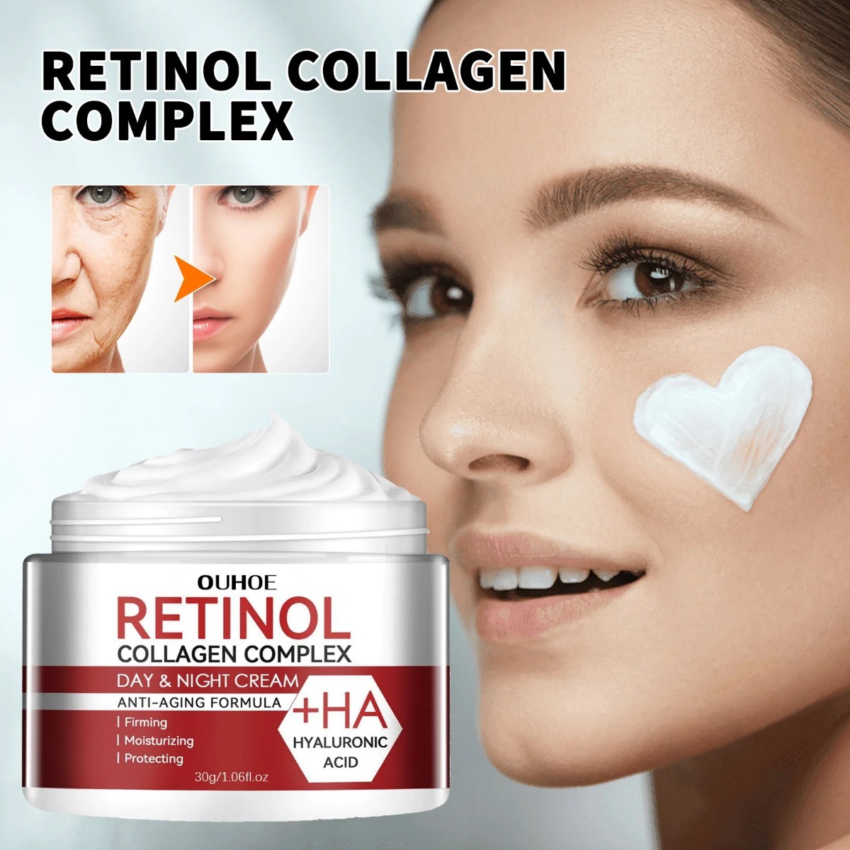 Retinol Anti-Aging Face Cream for wrinkles, lifting, firming, reduces ...