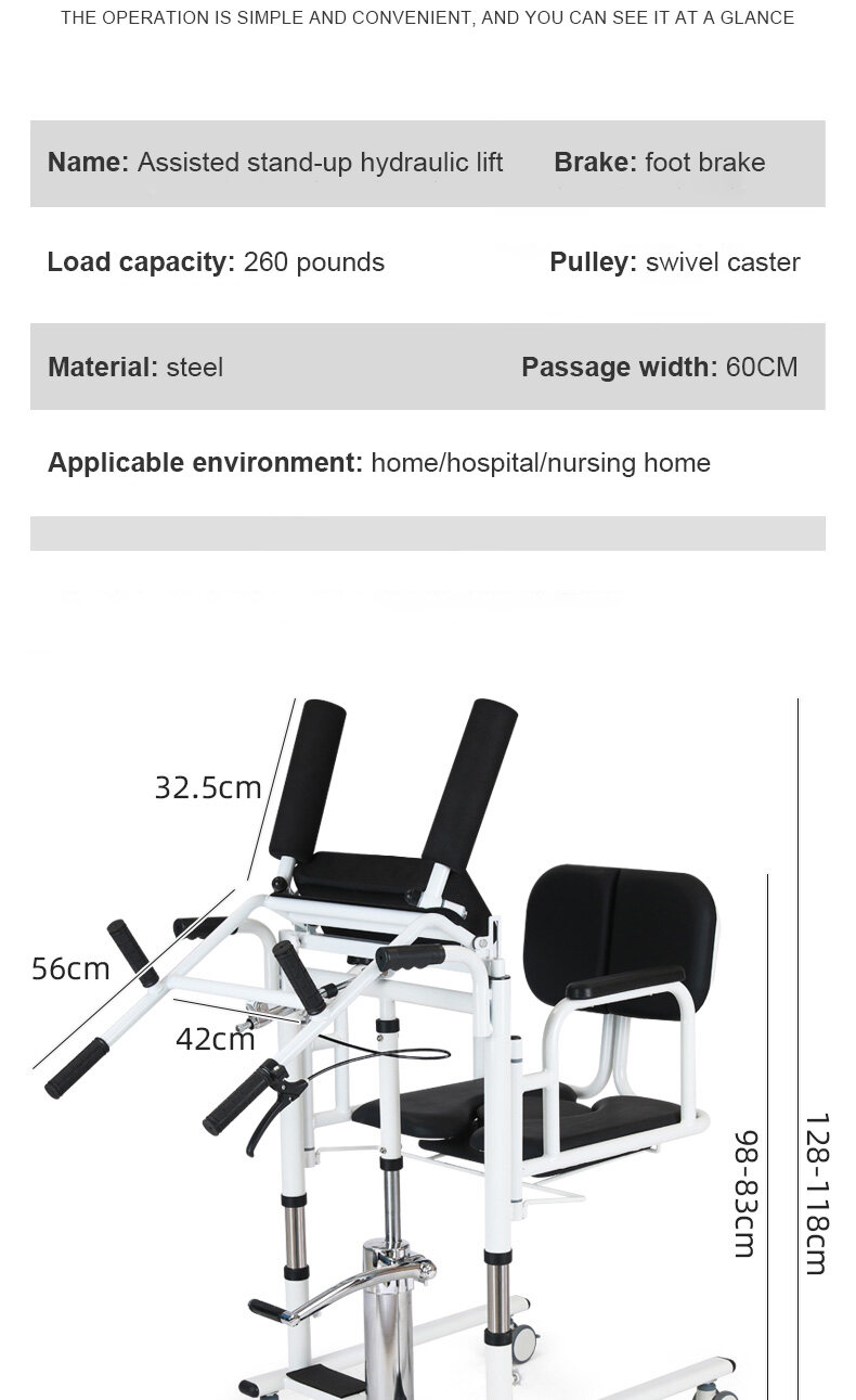 Lifting machine nursing Deluxe lifting chair hydraulic lift bedridden ...