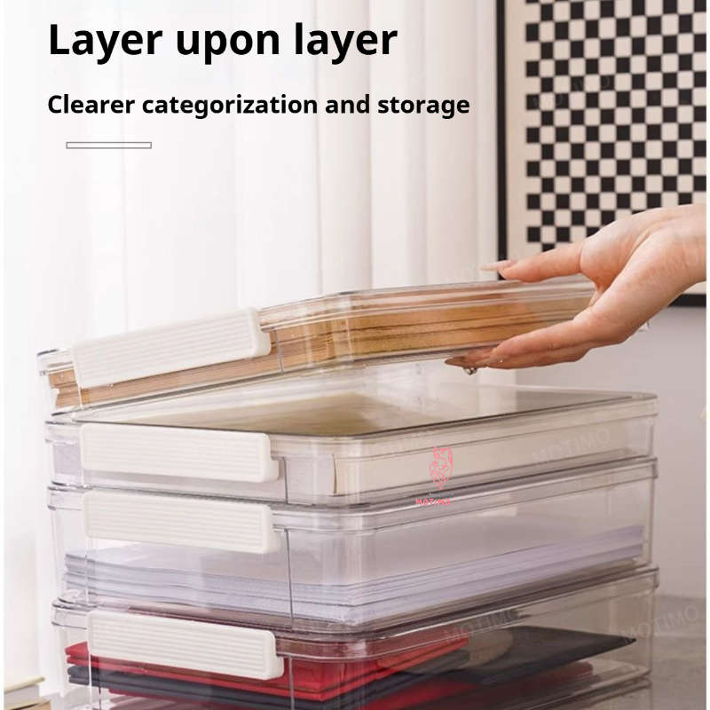 Paper Organizer Stackable Storage Box Office Organization Clear ...