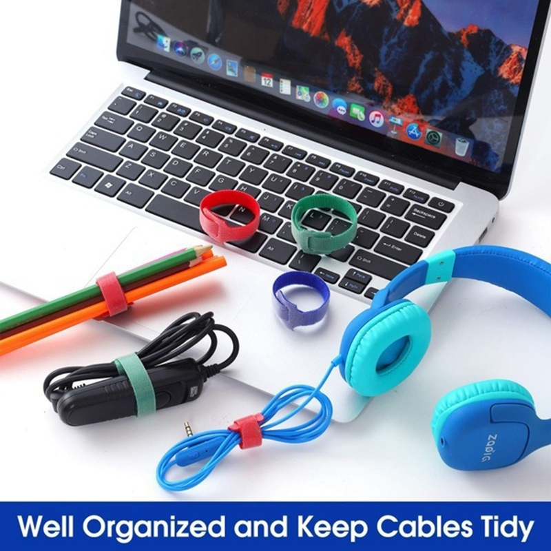 Velcro Zip Ties for Data Cable Storage and Management, Nylon Self ...