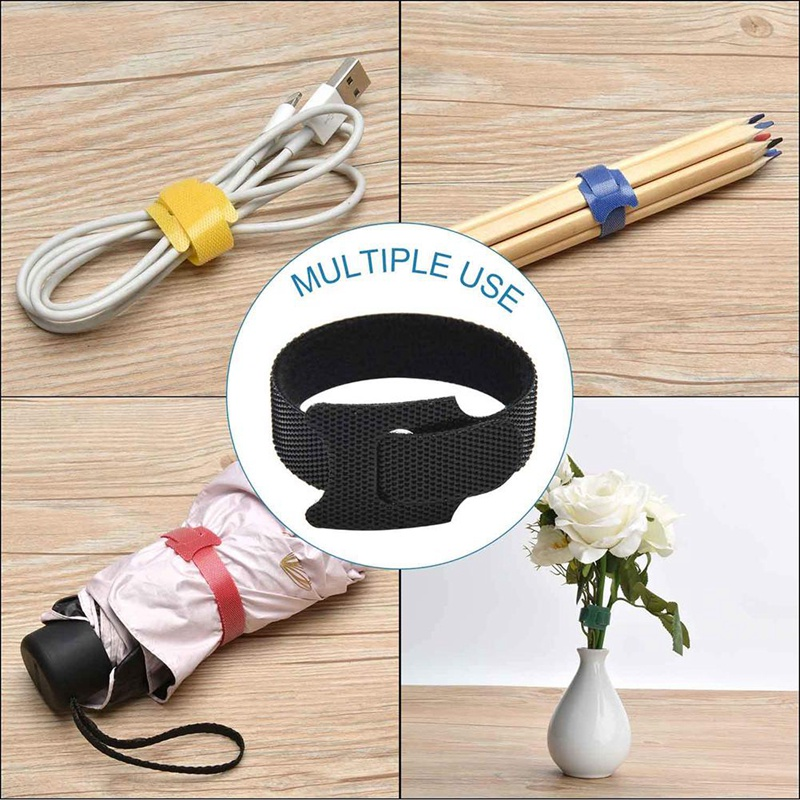 Velcro Zip Ties for Data Cable Storage and Management, Nylon Self ...