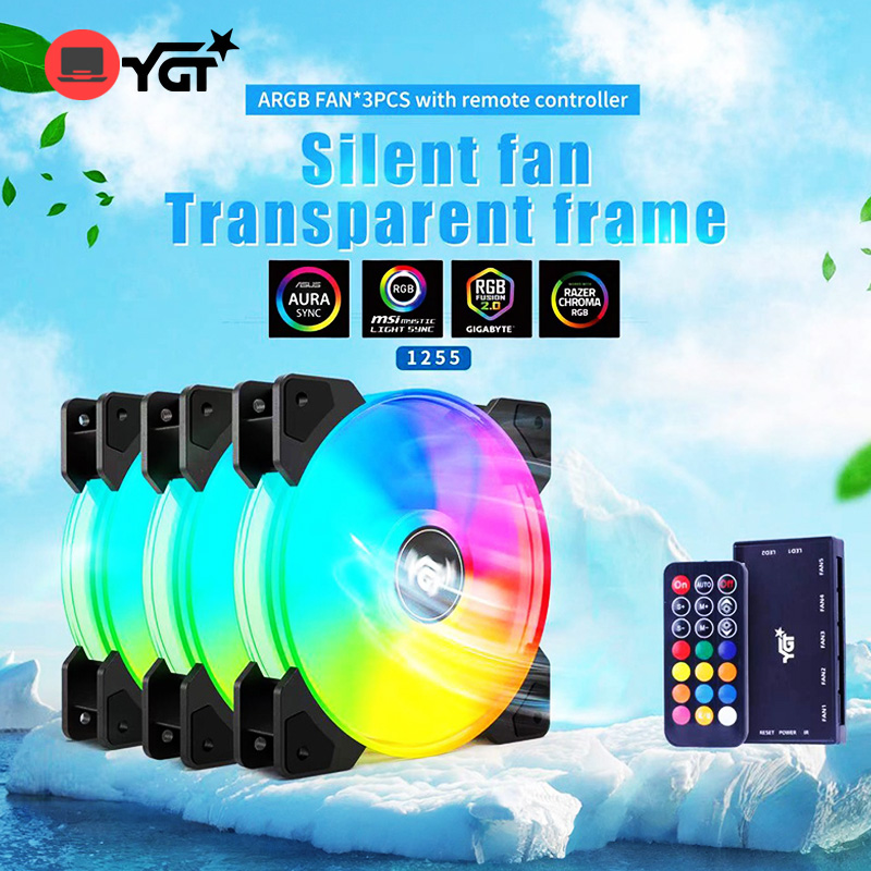 YGT ARGB FAN 3 In 1 KIT 120MM Computer Case Fan Cooling Fan With ...