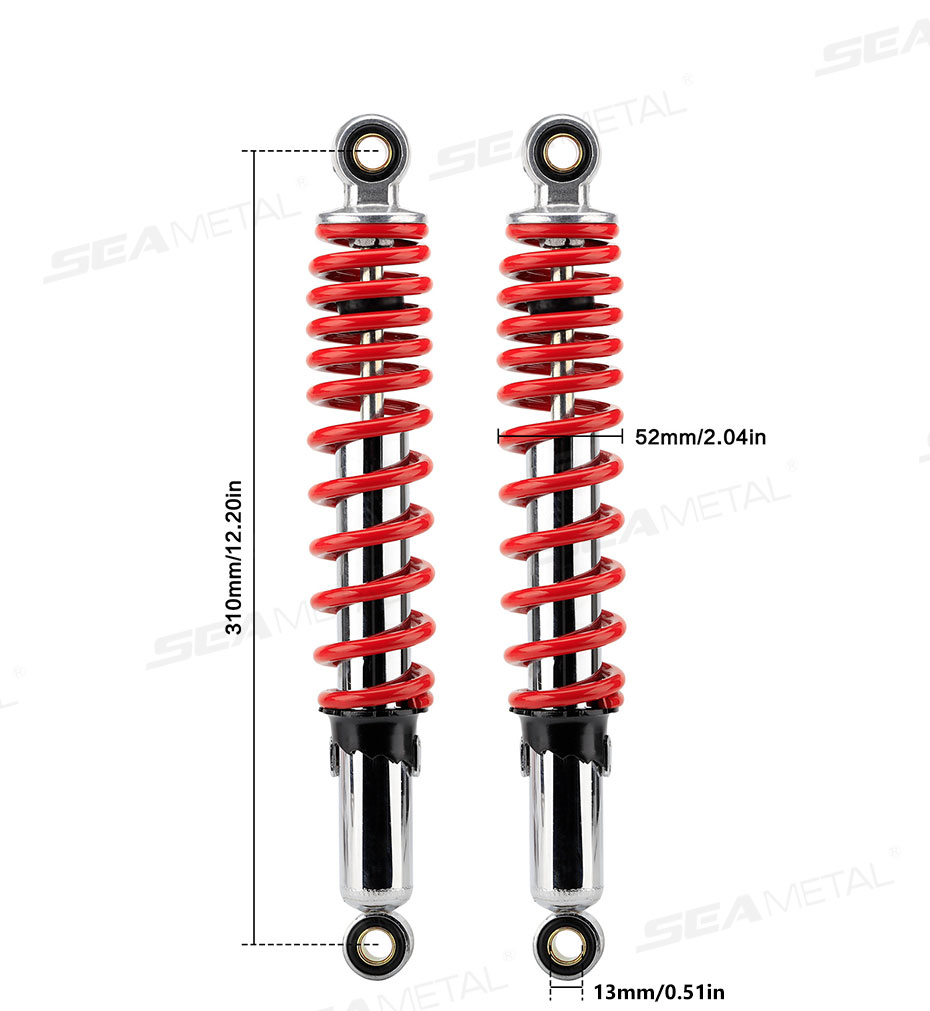 SEAMETAL 2PCS Motorcycle Rear Shock Absorber 310mm For Wave 100/110i ...