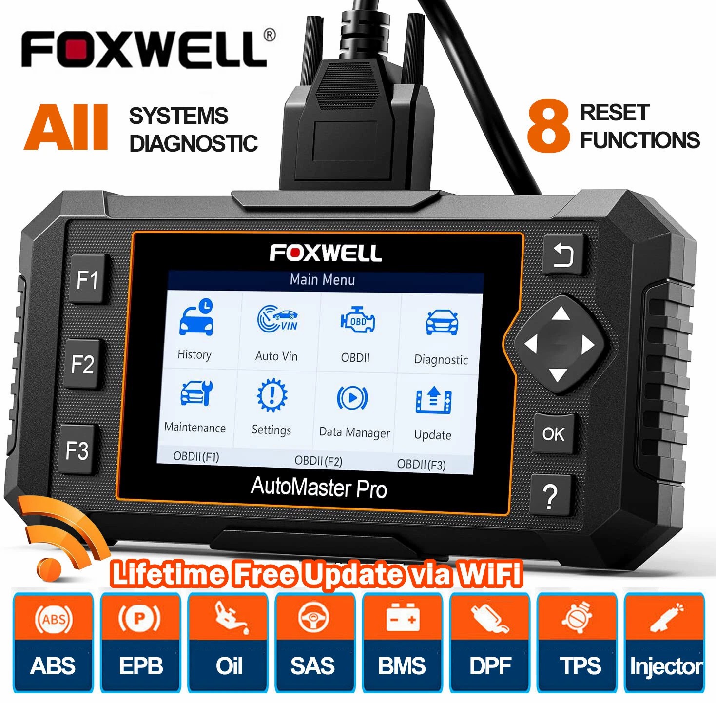 (Clearance Sale!)FOXWELL NT624 Elite Car Injector Coding OBD2 Scanner ...