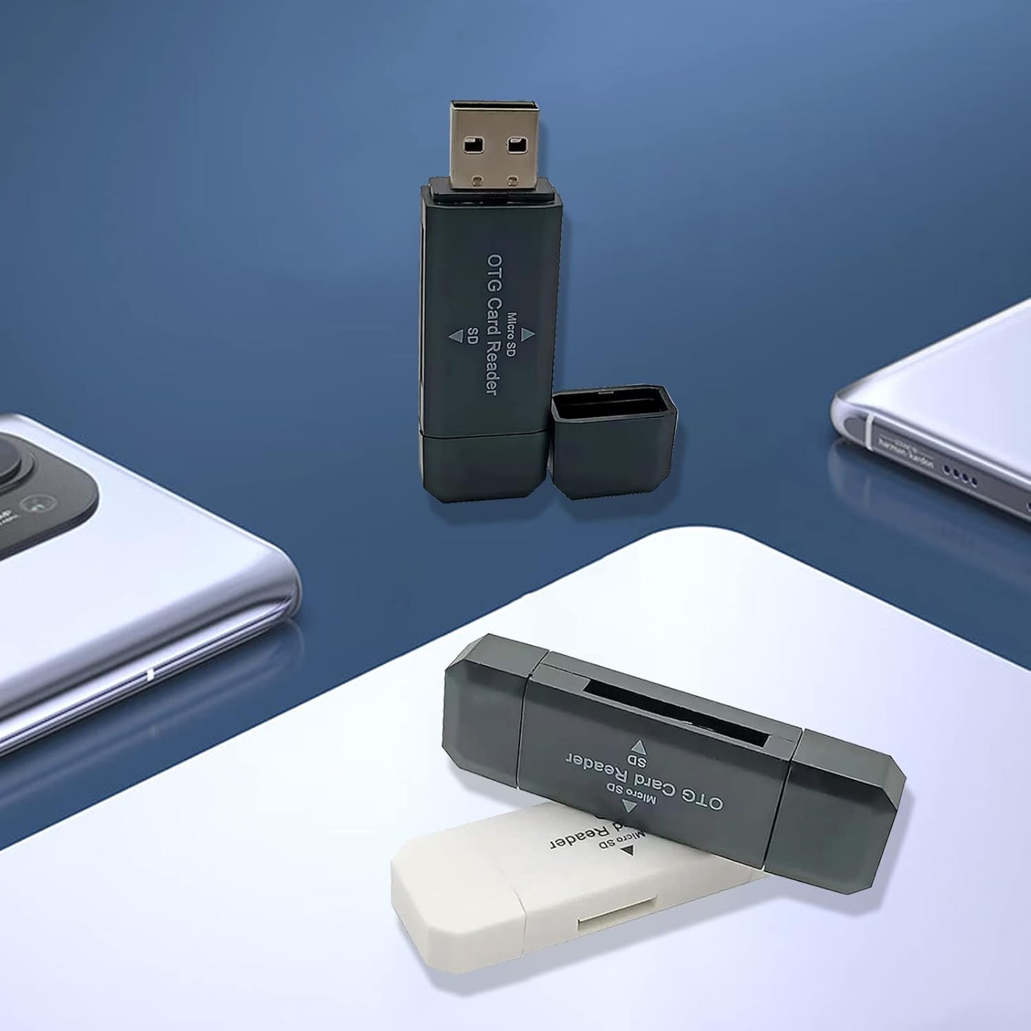 Type C SD Card Reader TF 2 in 1 USB 2.0 OTG High-Speed Smart Adapter ...