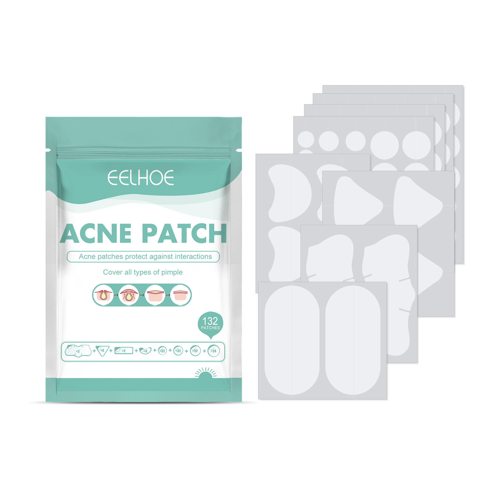 Face Pimple Patches, Hydrocolloid Acne Spot Covers for Nose, Cheek ...