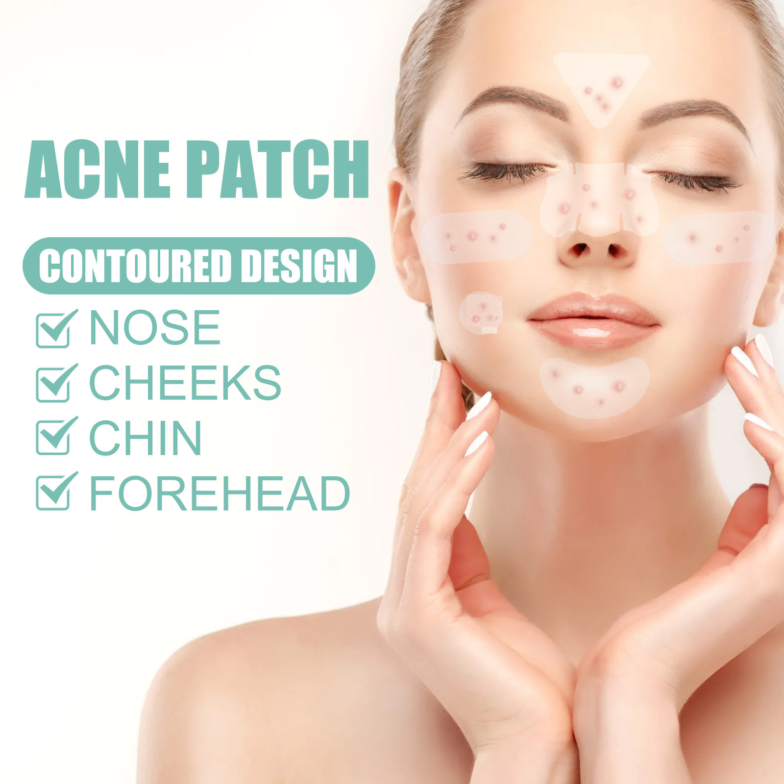 Face Pimple Patches, Hydrocolloid Acne Spot Covers for Nose, Cheek ...