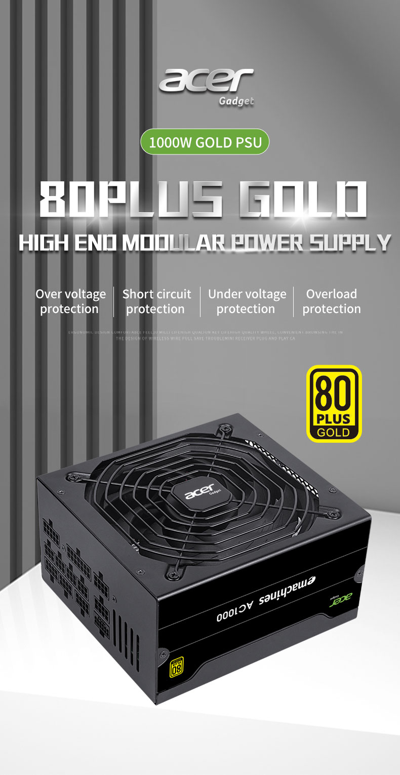 Acer Full Modular PSU 550Watts/650Watts/750Watts/1000Watts 80Plus ...
