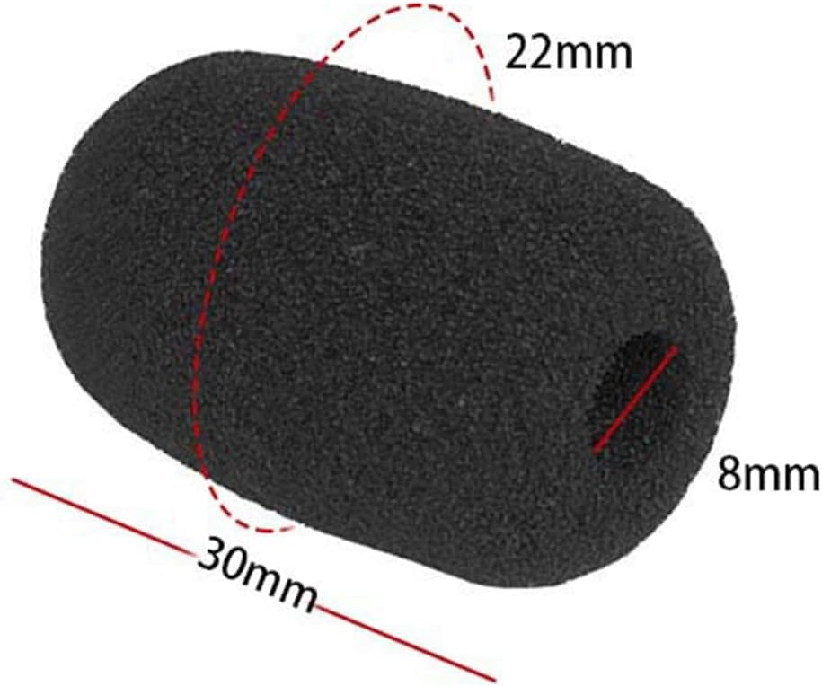 Set Of 10 Black Foam Pieces Covered with Wind-Resistant Microphone Head ...