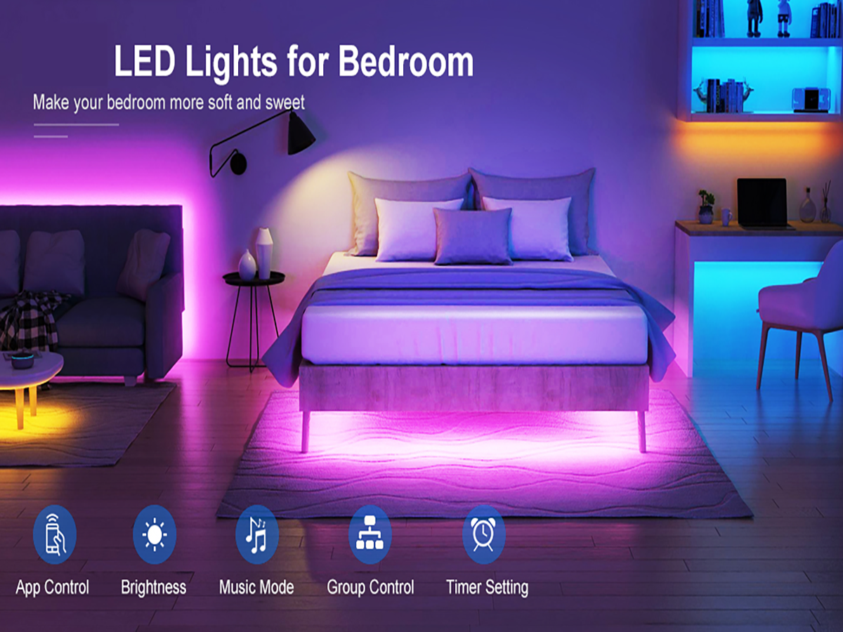 RGB 5050 LED Strip Lights DIY Mix Over 50 Colors, Sync Music in Real ...