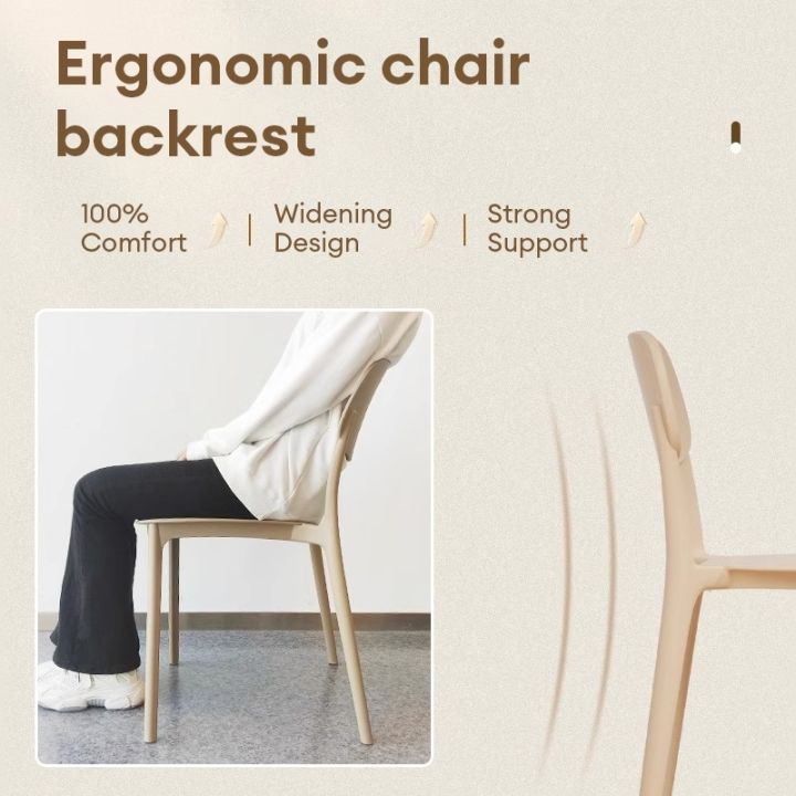 Nordic Style Plastic Chair Heavy Duty Stackable Chairs for Dining ...