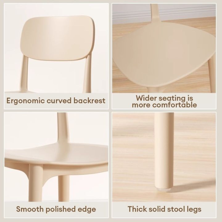 Nordic Style Plastic Chair Heavy Duty Stackable Chairs for Dining ...