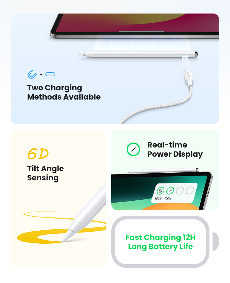 UGREEN Apple Pencil Type-C+Magnetic (2-IN-1)Charging Stylus Pen ...