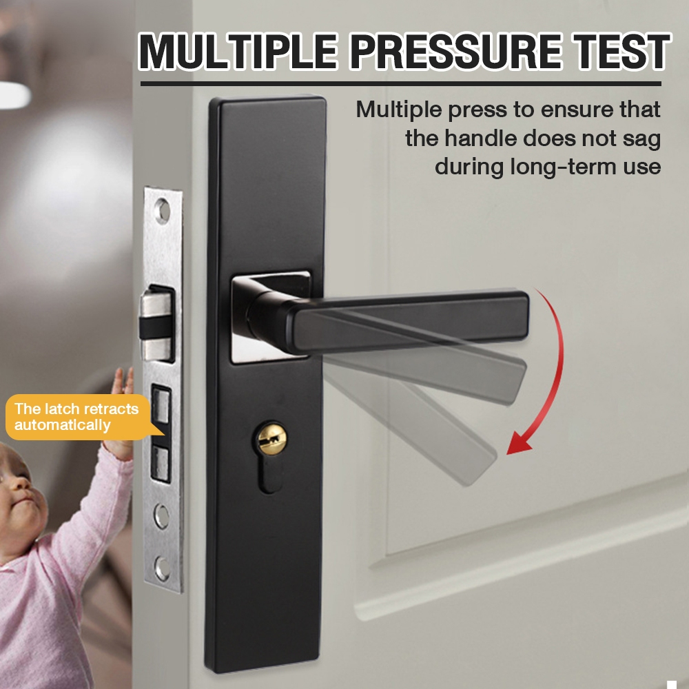 【COD】Alloy Main Door Lock Set With Anti-theft Lock Core Silent Doorlock ...