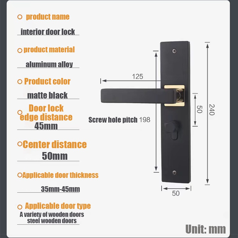 【COD】Alloy Main Door Lock Set With Anti-theft Lock Core Silent Doorlock ...