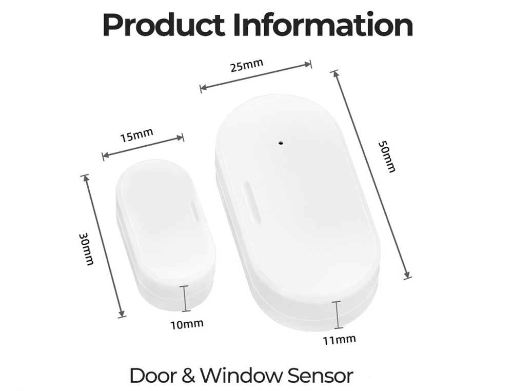 Zigbee Door Window Sensor Open Closed Detector Security Wireless ...