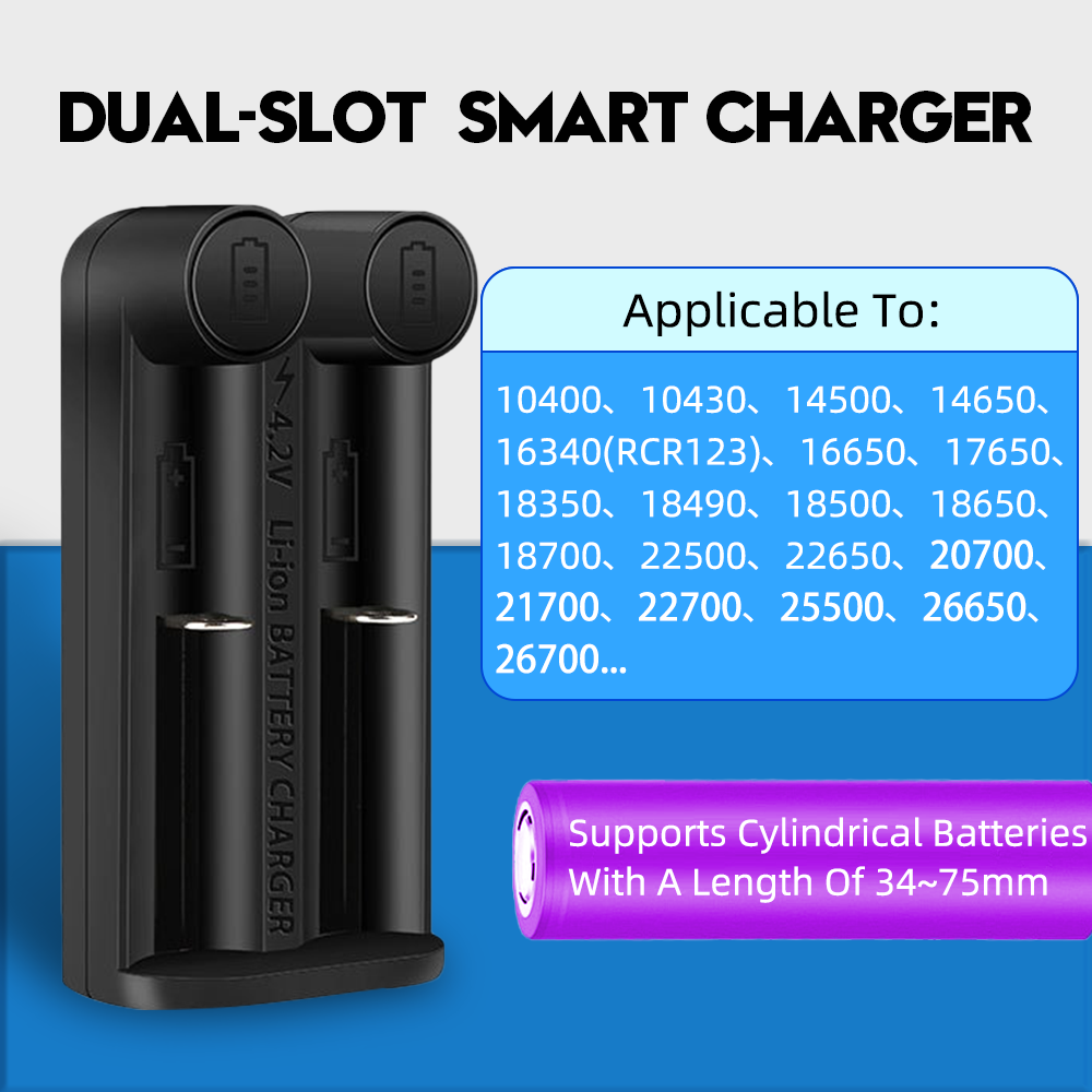 PowerKAN 3.7V Li-ion battery charger, compatible with models 18650 ...