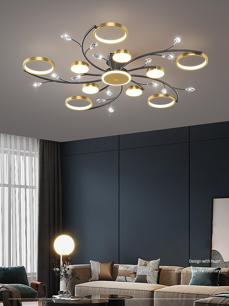 Modern Chandelier Ceiling Light Tri color for Bedroom Center Lamp ...