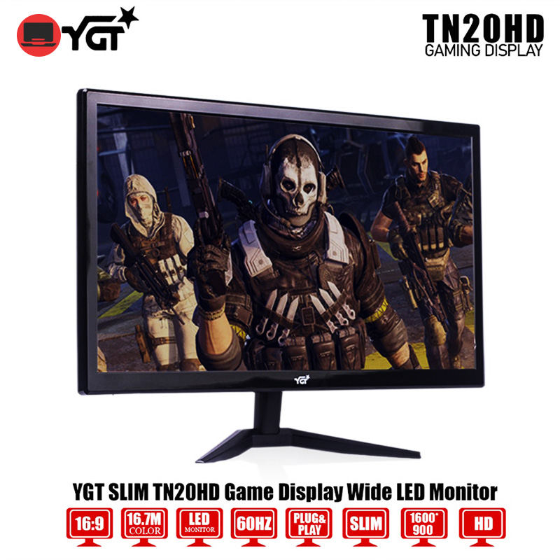YGT SLIM FHD 19"/20"/21"/24"/27" LED Monitor Display 1080P 60Hz/75Hz ...