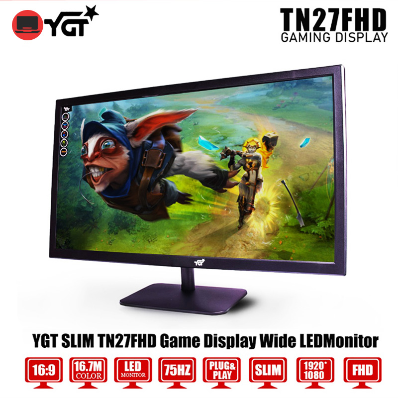 YGT SLIM FHD 19"/20"/21"/24"/27" LED Monitor Display 1080P 60Hz/75Hz ...