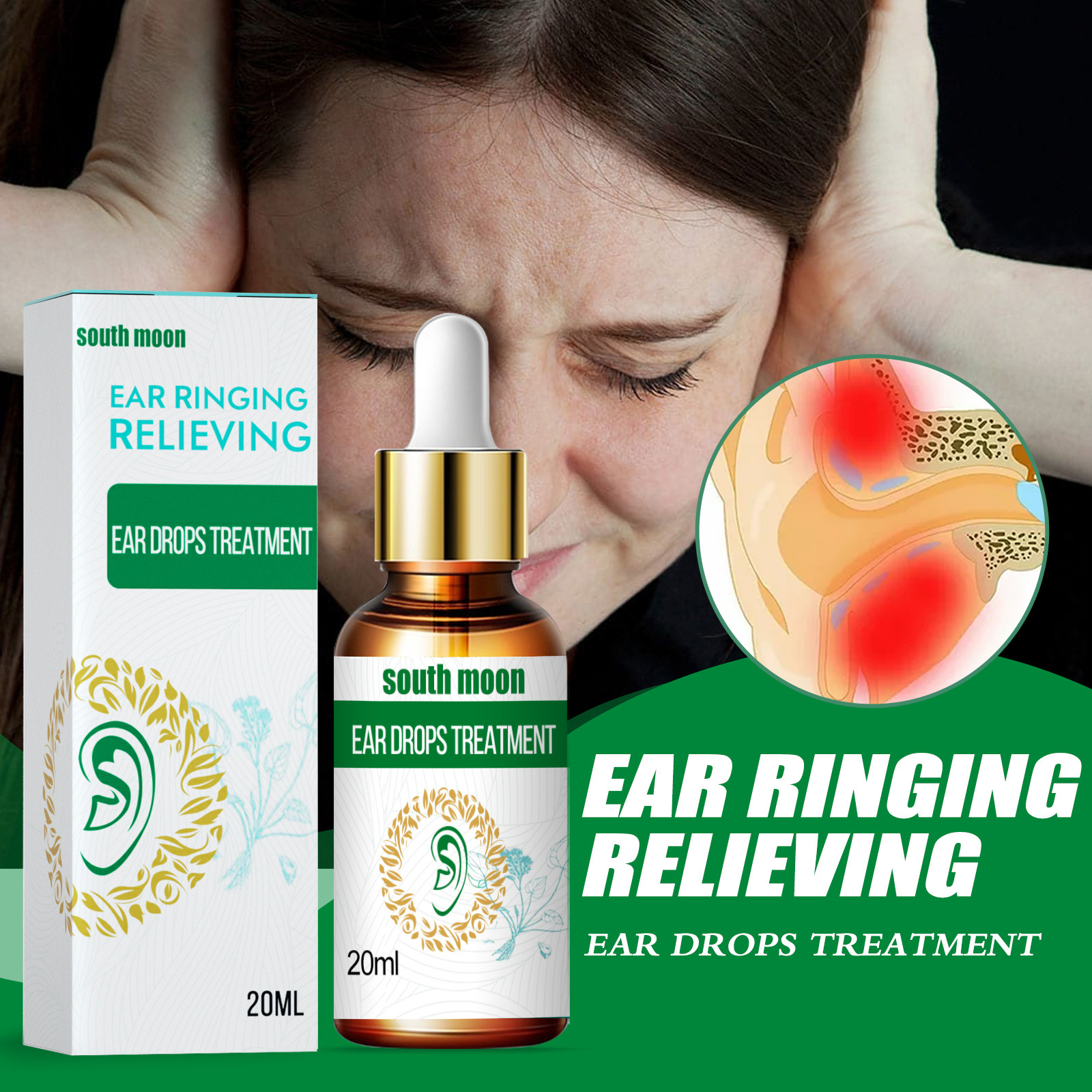 Ear Drops for Infection Relief - South Moon Original 20ml, Fast-Acting ...