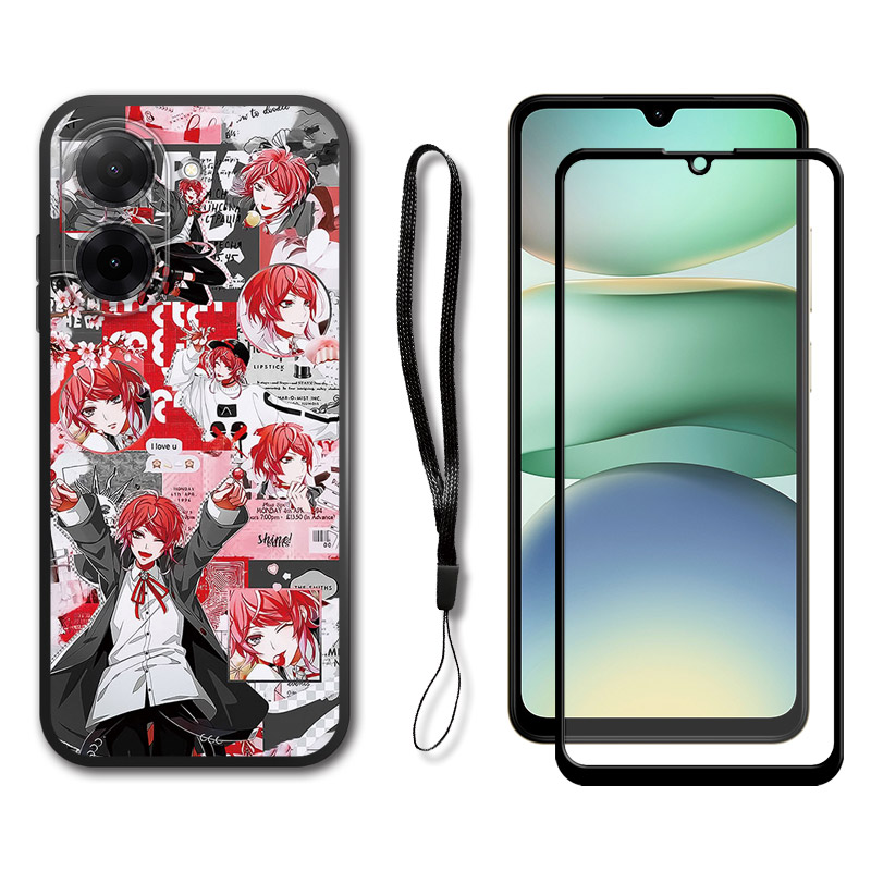2 IN 1 For Poco C71 Case with Tempered Glass Ceramic Screen Protector ...