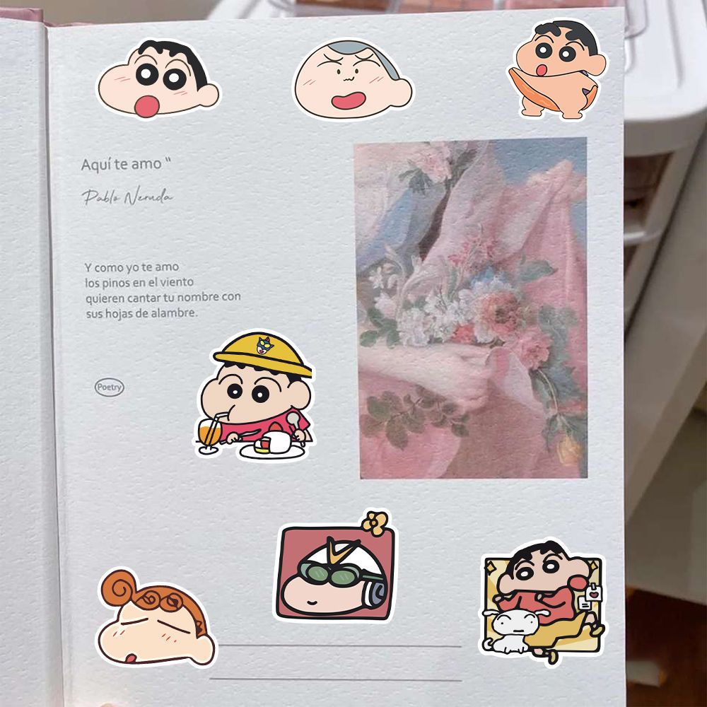 50PCS Crayon Shin-chan & SpongeBob Stickers - Waterproof Vinyl Decals ...