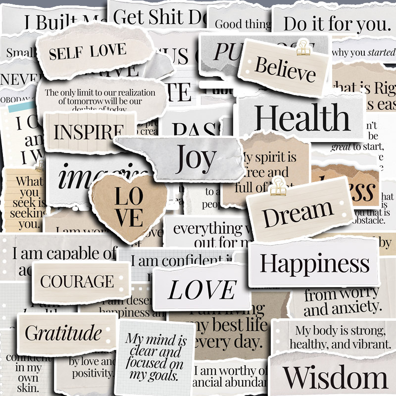 60pcs English Tearing Paper Stickers Diy Computer Laptop Washi ...