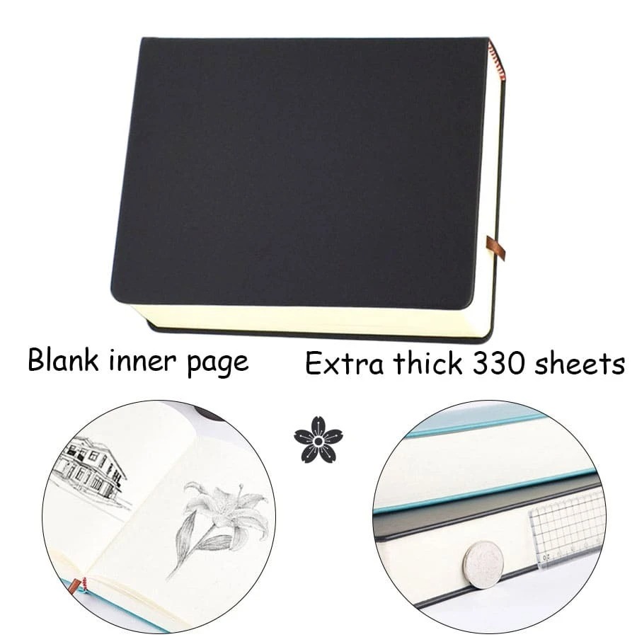 330 Sheets Ultra-thick A5 80GSM Notebook 660 Pages Leather Soft Cover ...