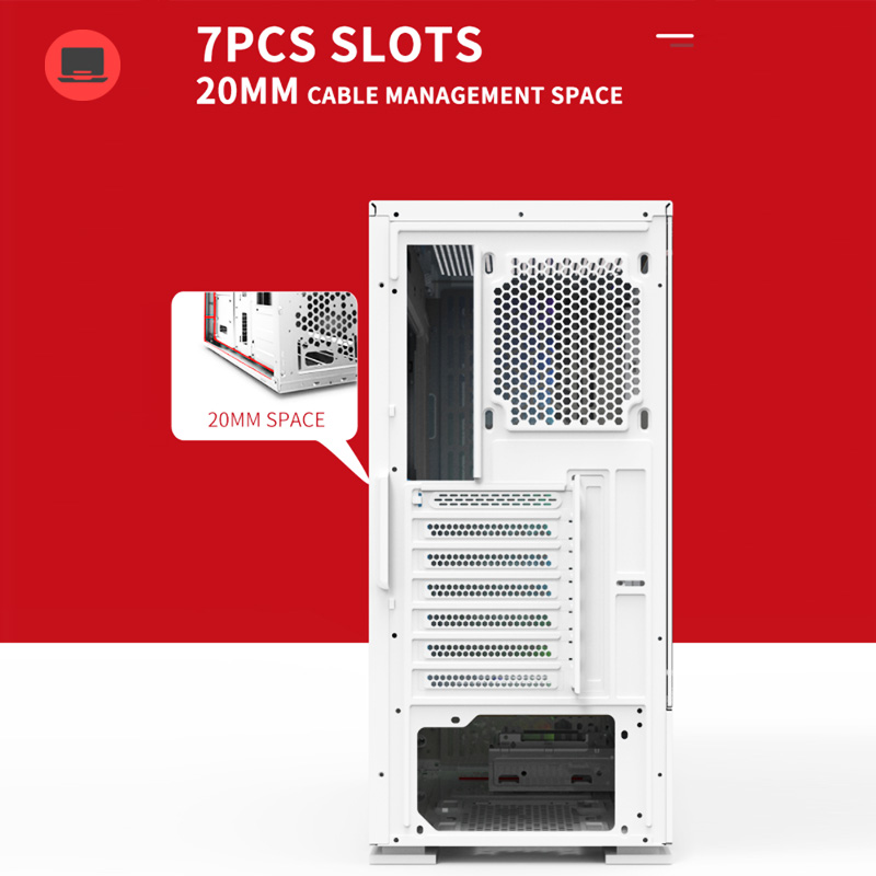 YGT K1 White Pc Case Gaming Computer Case With Tempered Glass Mid Tower ...