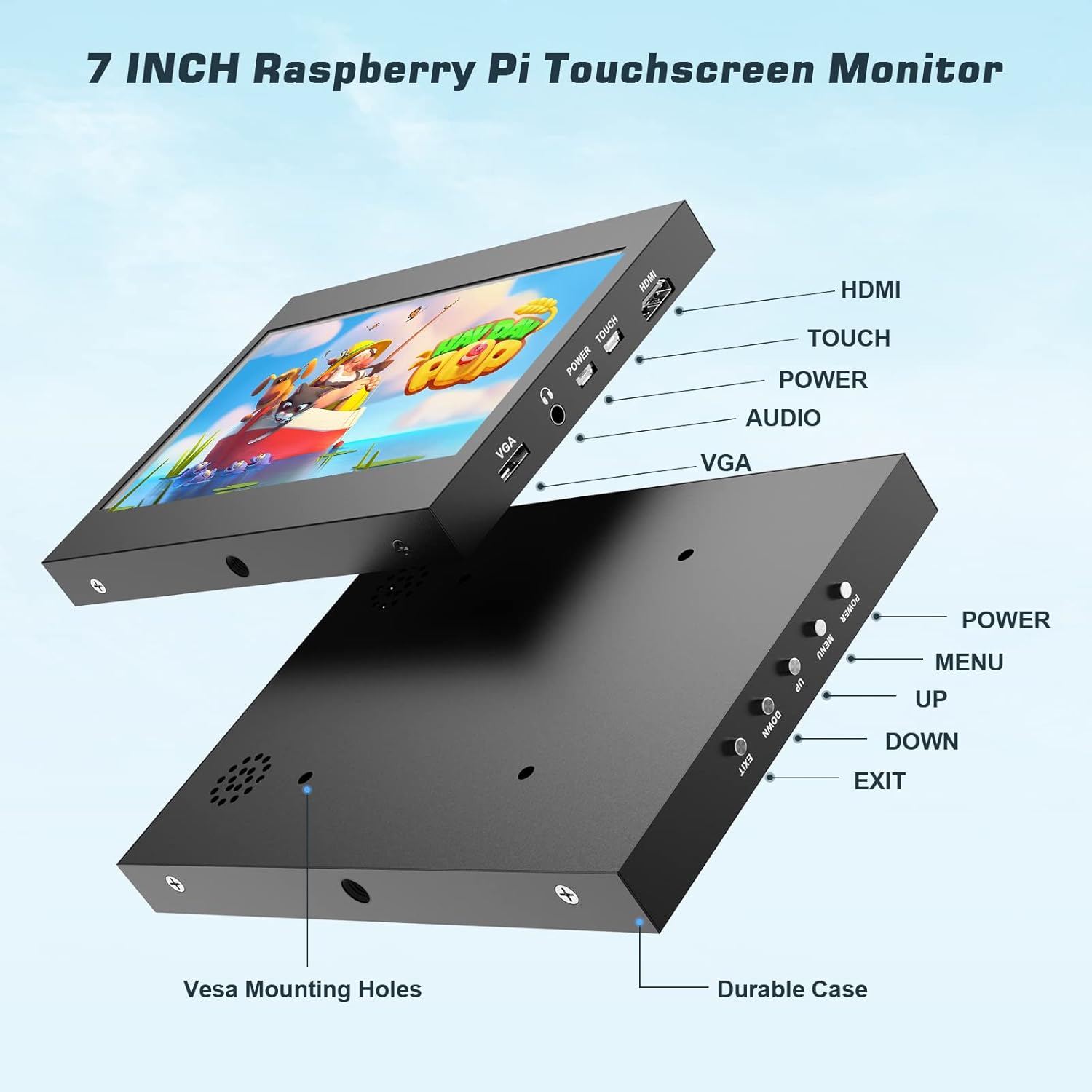 APROTII 7" 10.1 Inch Raspberry Pi Touch Screen, 1280x800 Resolution ...
