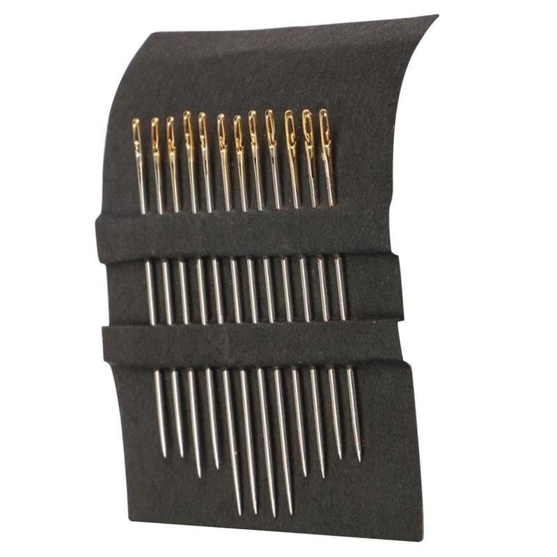 Thick Big Eye Sewing Self-Threading Needles Embroidery Sewing Stitching ...