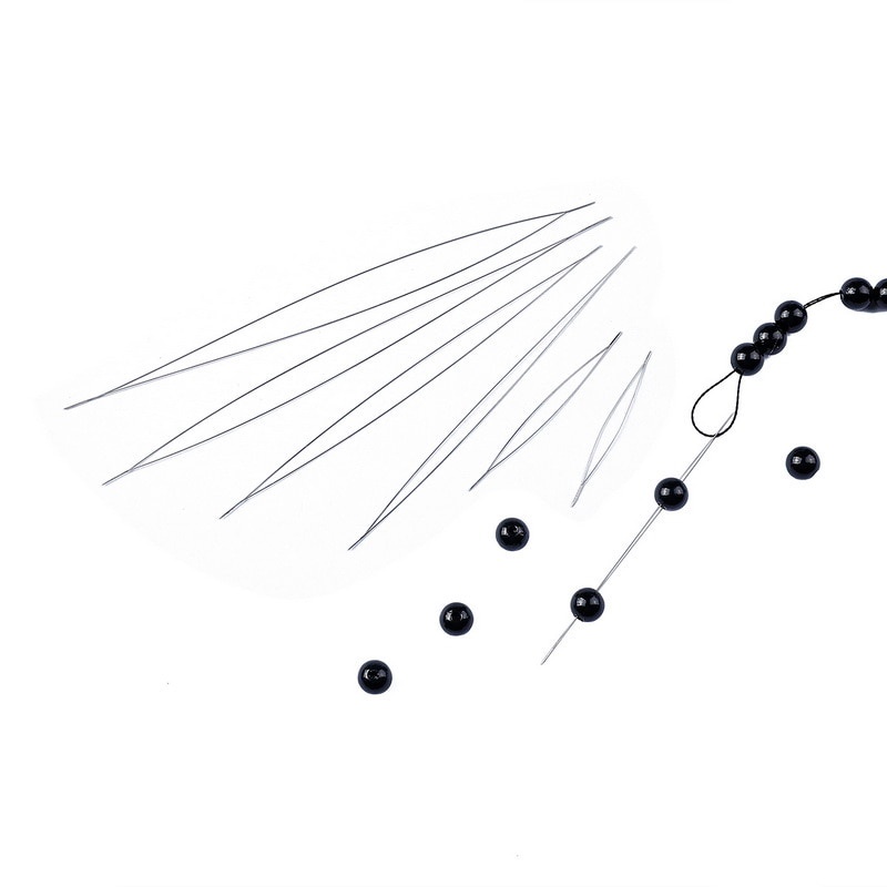 Central Opening Curved Beading Needles Stainless Steel Tools Pins for ...