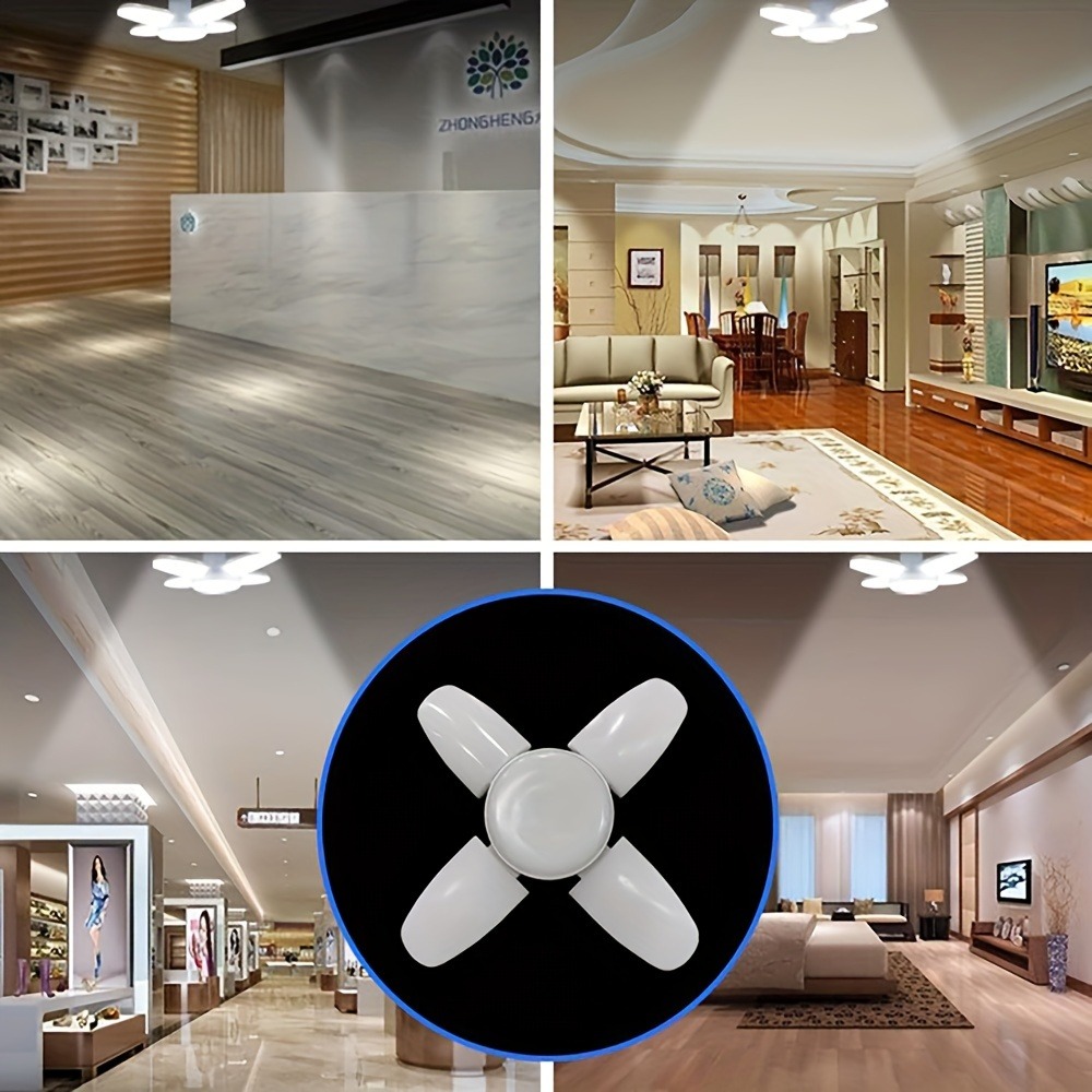 15W Deformable LED Bulb Ceiling Light for Garage, Workshop, and Home ...
