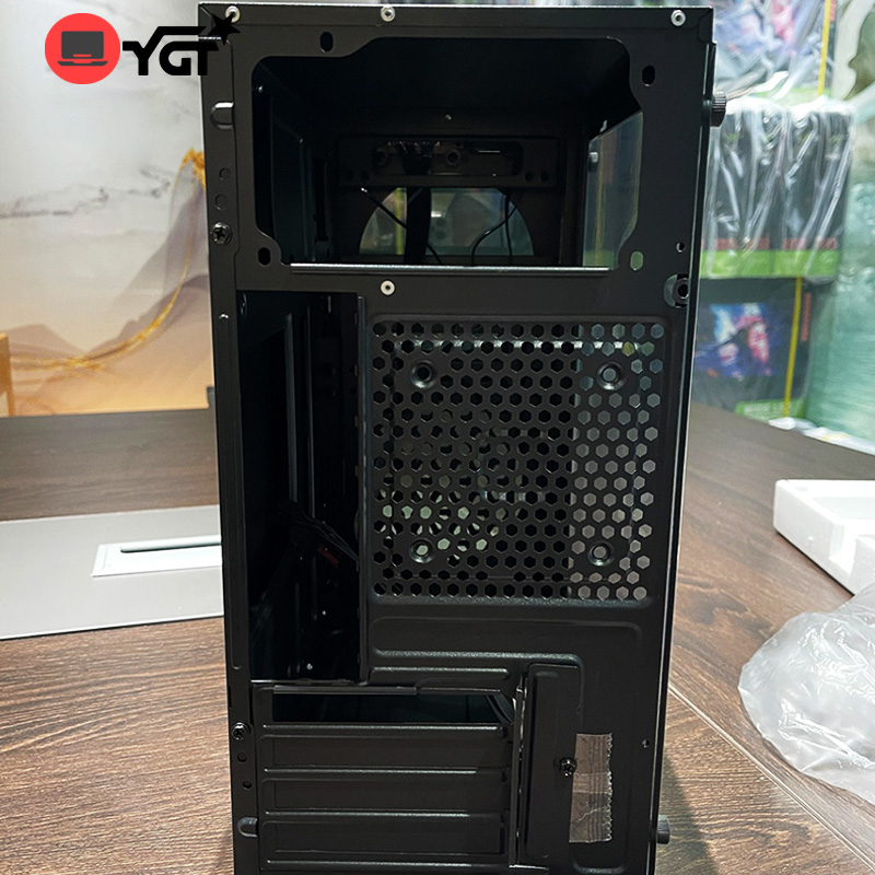 YGT Micro ATX Gaming PC Case With Tempered Glass Black Durable Desktop ...