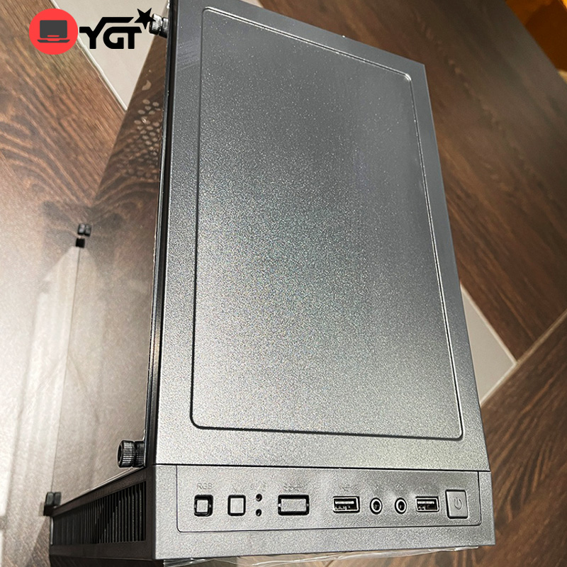 YGT Micro ATX Gaming PC Case With Tempered Glass Black Durable Desktop ...
