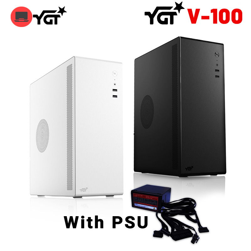 YGT V100 Computer Case With PSU Gaming Micro ATX Desktop Case (Black ...