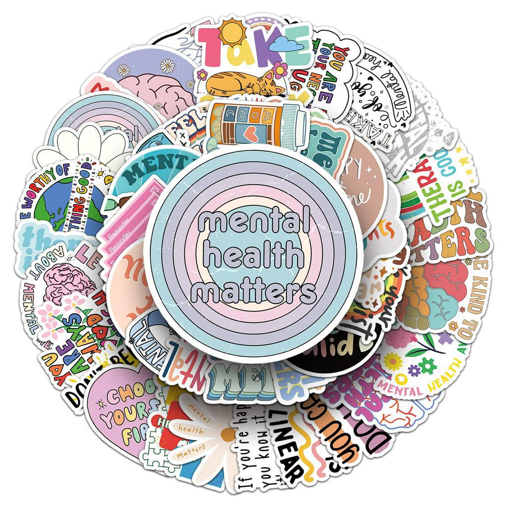 50PCS Mental Health Motivation Stickers - Waterproof Vinyl Decals for Laptop, Phone Case ...