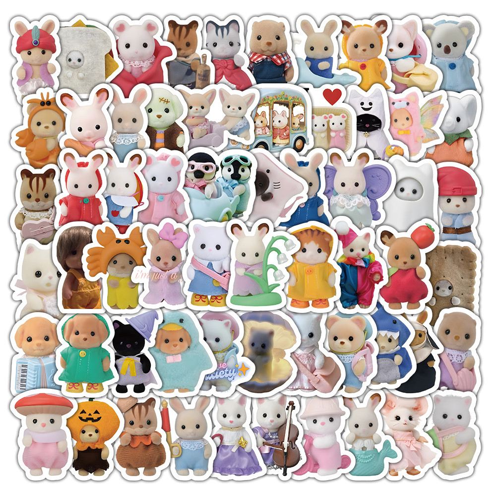 103PCS Calico Critters Stickers - Waterproof Vinyl Decals for Helmet ...