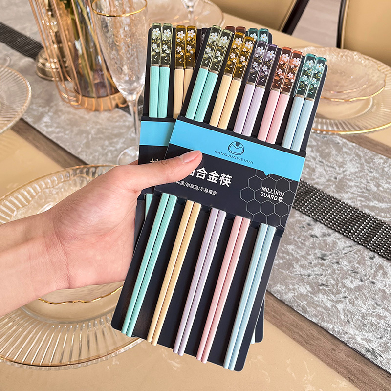 Japanese Exquisite Alloy Chopsticks 5 Pairs Very Beautiful Chopsticks ...