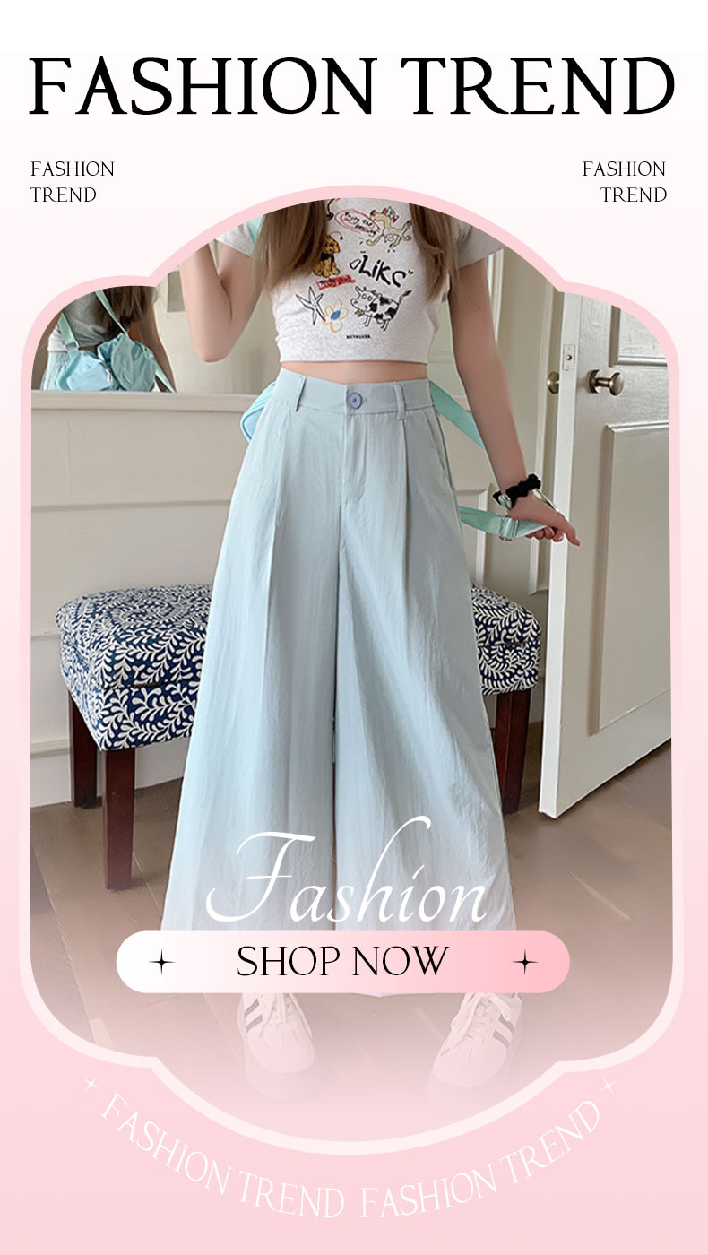 Plus Size S-2XL Women's Square Pants High Waist Wide Leg Trousers ...