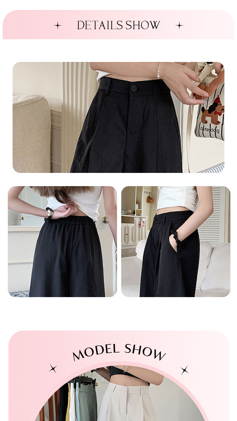Plus Size S-2XL Women's Square Pants High Waist Wide Leg Trousers ...