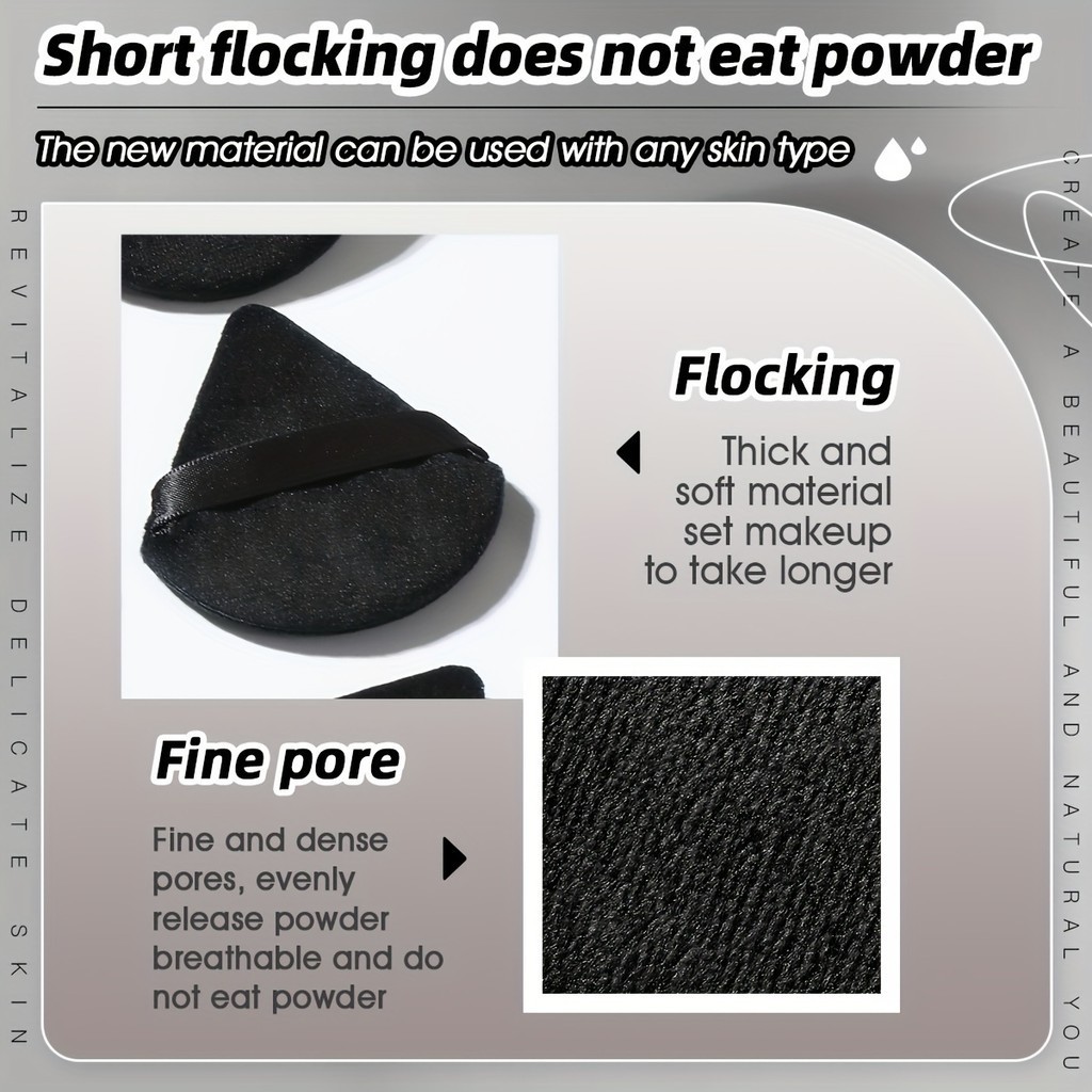 12 Pieces Triangle Powder Puffs Super Soft Velvet Set - Makeup Sponges ...