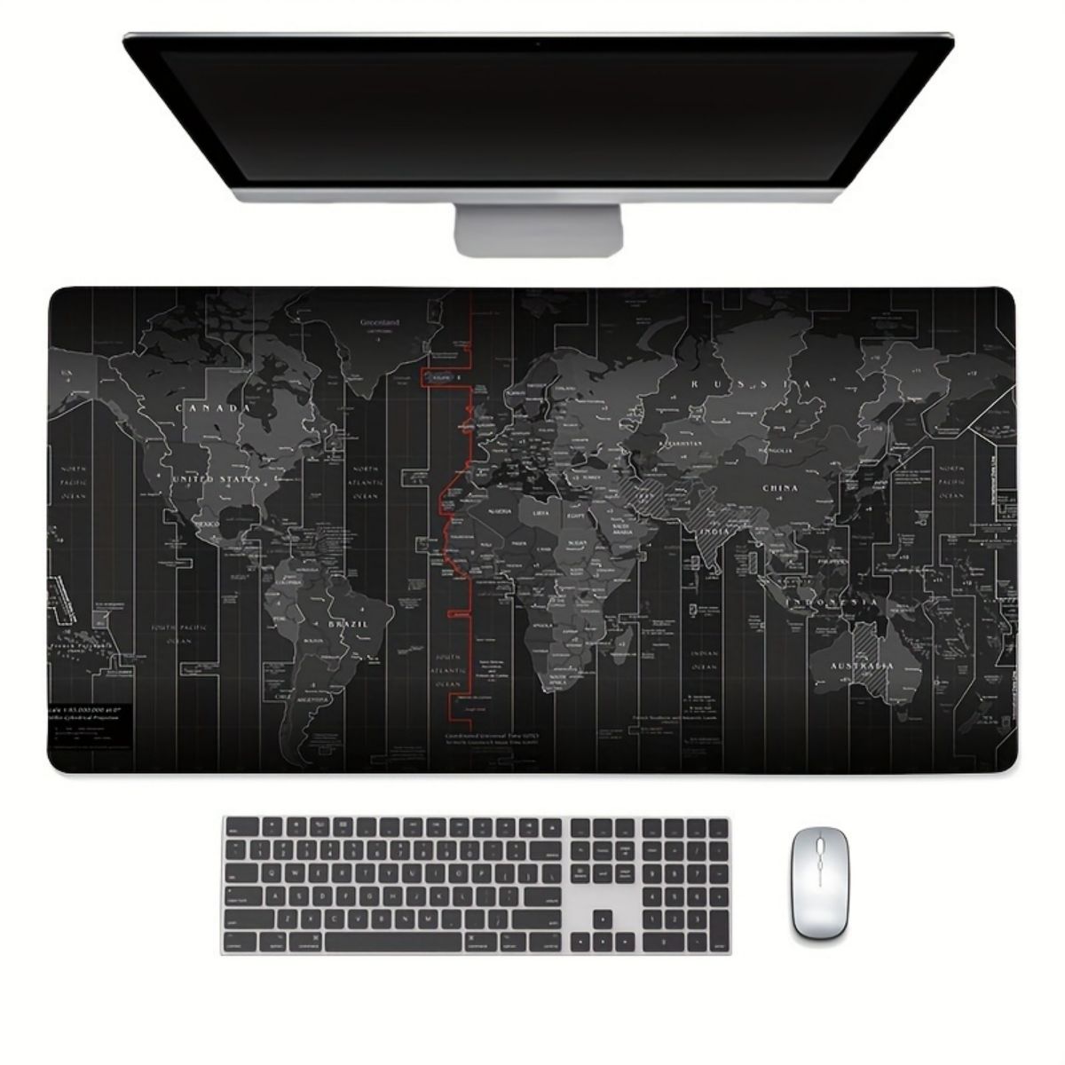 Large Mouse Pad Map Pattern Office Gaming Desk Mat Non-slip Rubber Base ...