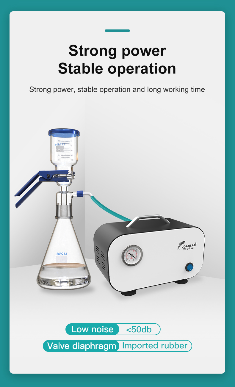 JOANLAB Oil-free Diaphragm Vacuum Pump Laboratory Filter Pump Portable ...