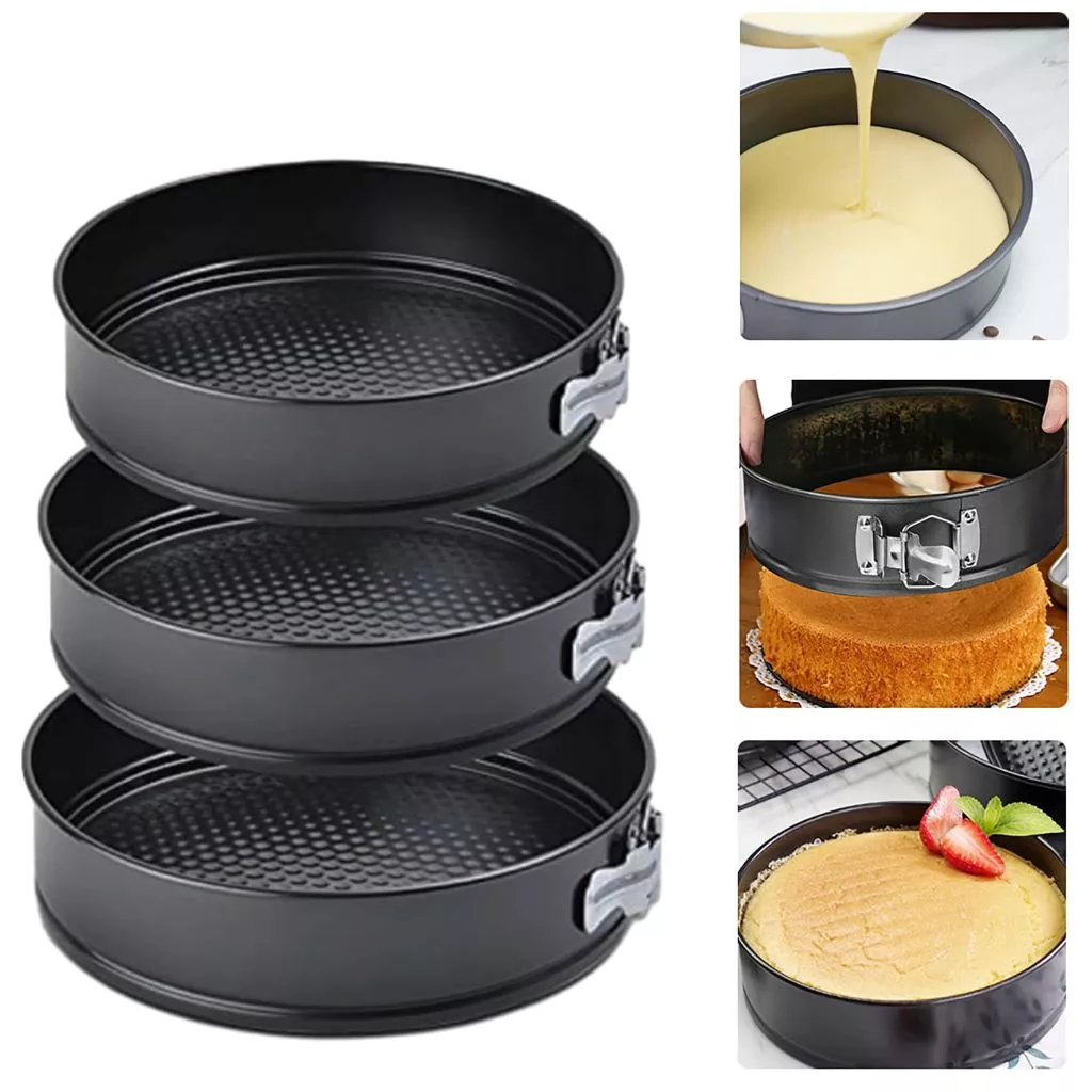 1CHOISE 3 In 1 Set Nonstick Cake Mould 3 Tier Layer Molder Baking Tray ...