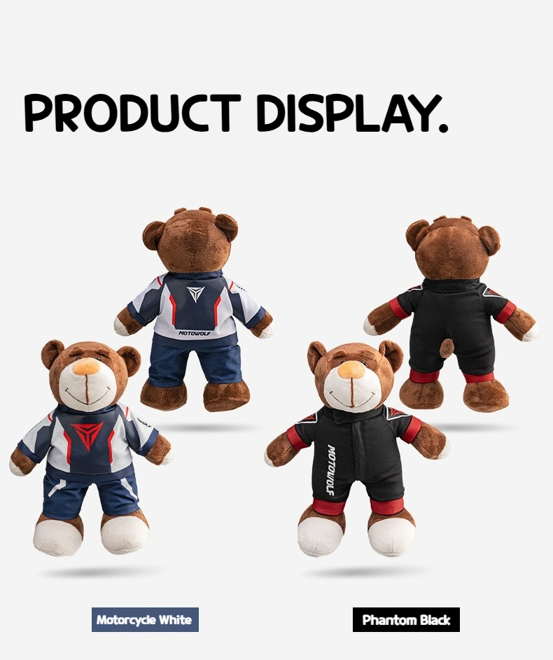 MOTOWOLF Small Motorcycle Bear Leather Plush Toys Accessories ...