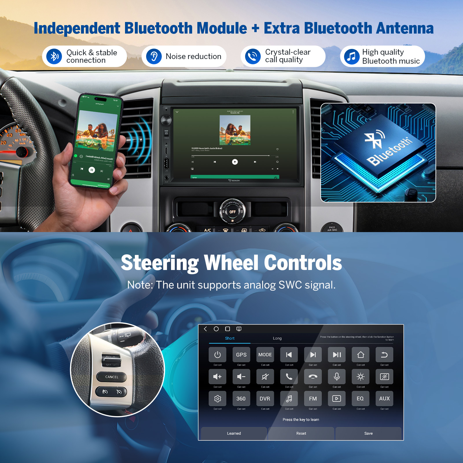 Eonon Android 14 Android head unit 7 inch 3+32G Apple CarPlay Android ...