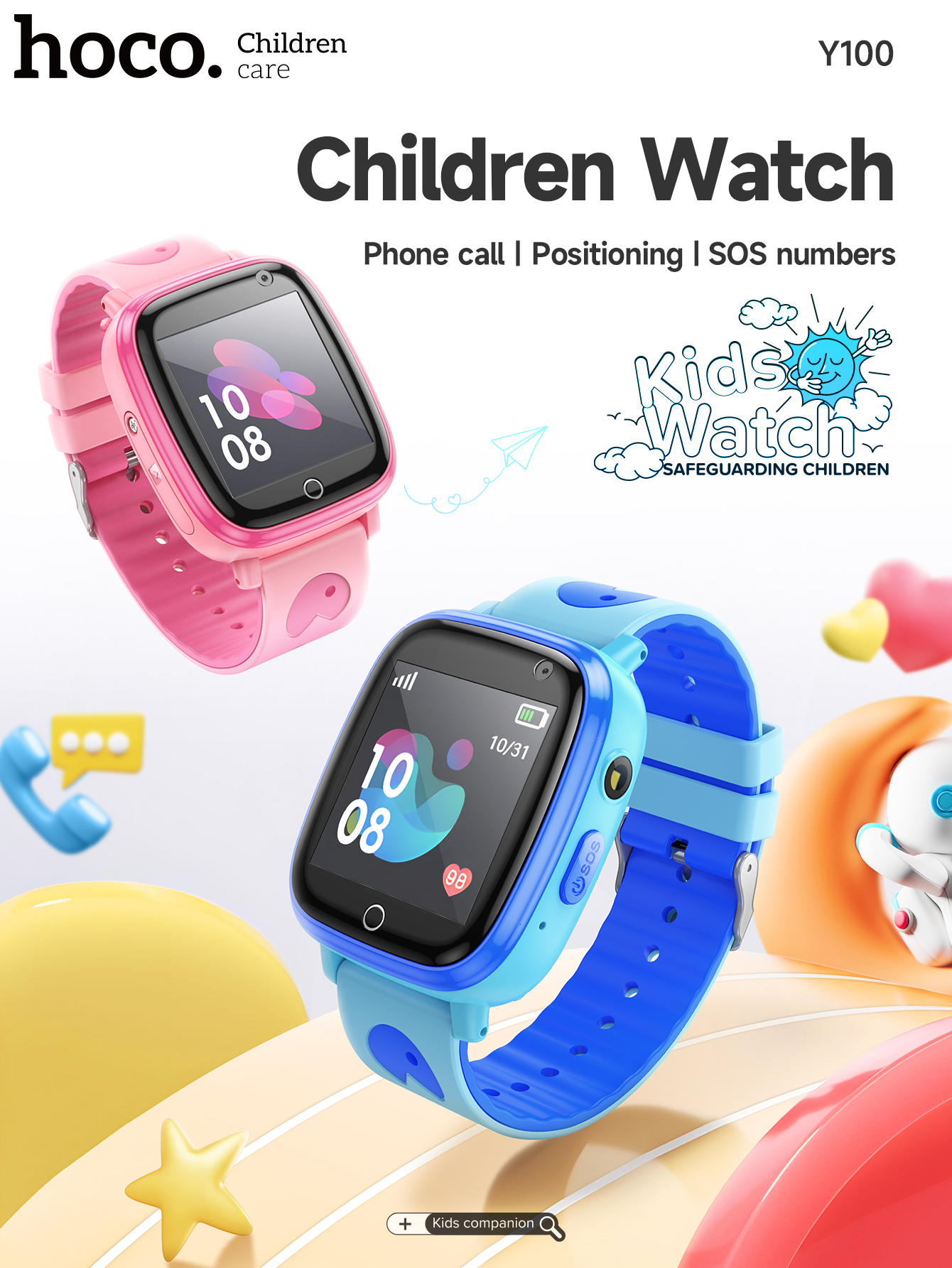 HOCO Y100 Children Smart Watch Call Function For Girl/Boy 1.44 inch HD ...