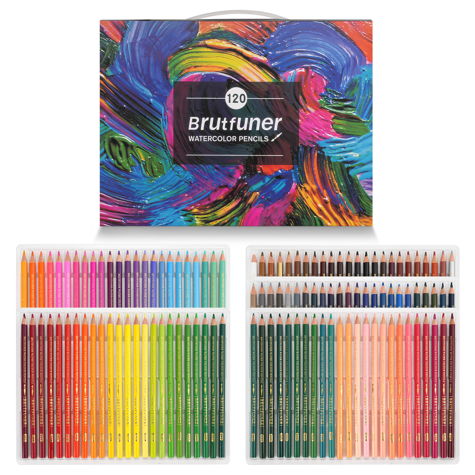 Brutfuner 48/72/120/180Pcs Water-soluble Colored Pencil Set for Adult ...